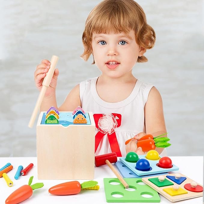 5 in 1 Wooden Montessori Toy- Object Performance Box - JollyJoey